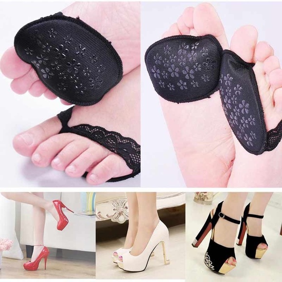 Accessories | 1 Pair Black Lace Comfort Pads Relief W Heels | Poshmark